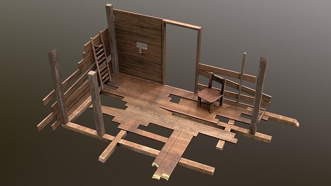 3D model Broken Wooden House VR / AR / low-poly | CGTrader