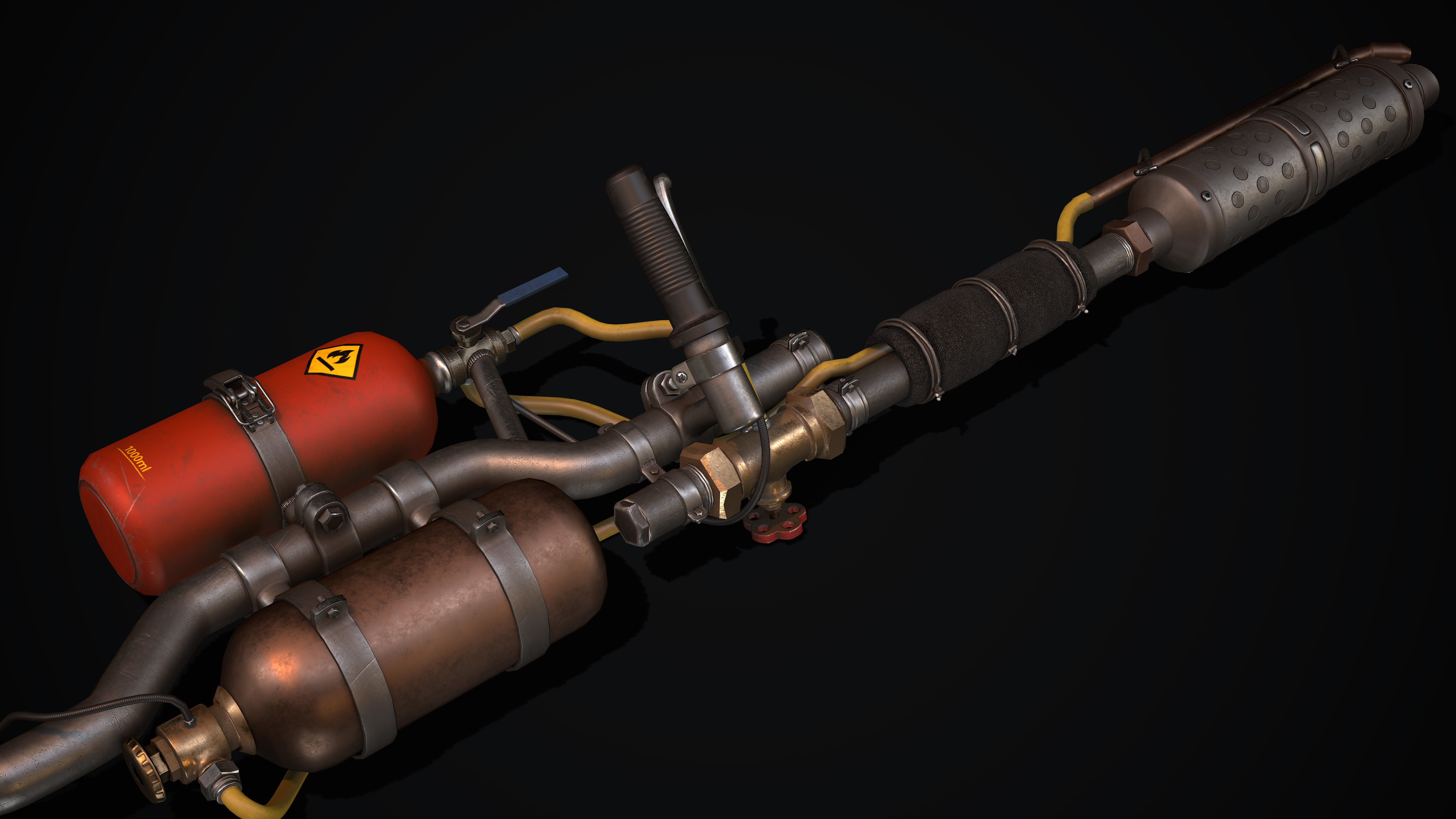 3D model Flamethrower gun VR / AR / low-poly | CGTrader