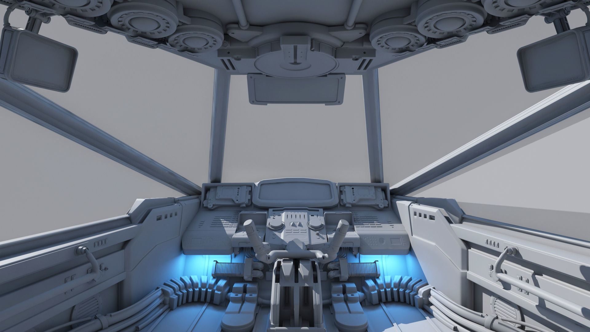 Spaceship Cockpit v3 3D model | CGTrader