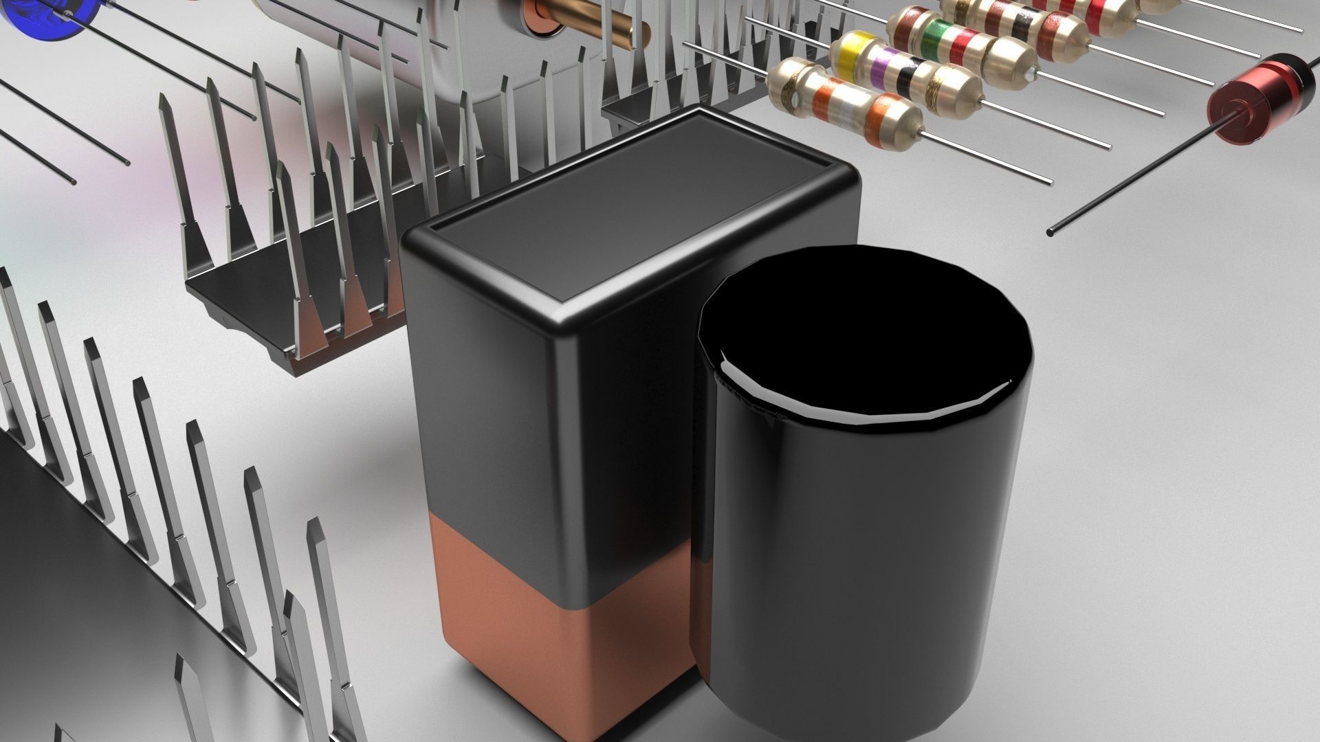 Electronic Components Set 3D model | CGTrader