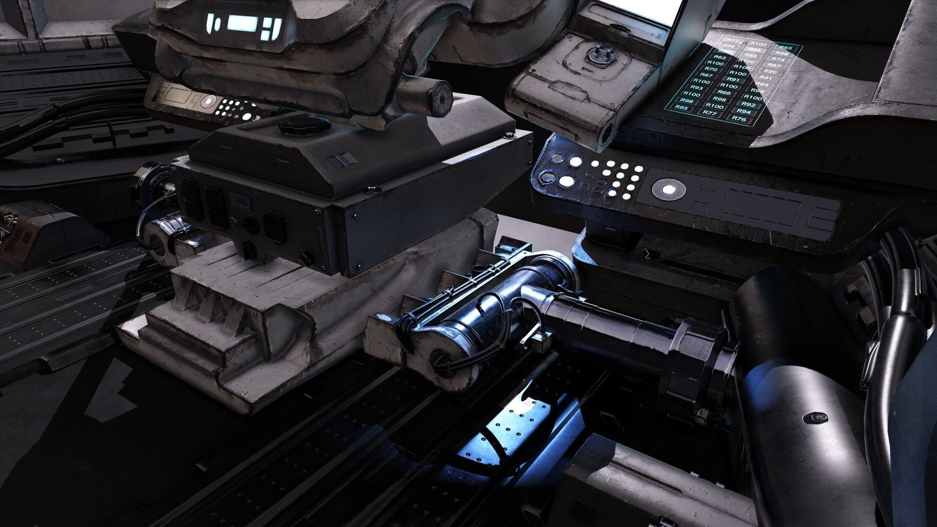 3D model Spaceship Cockpit v1 Lowpoly PBR VR / AR / low-poly | CGTrader