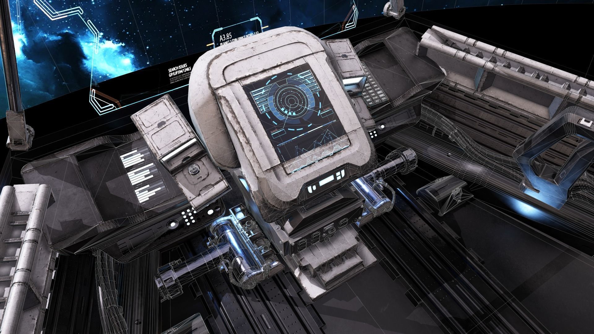 3D model Spaceship Cockpit v1 Lowpoly PBR VR / AR / low-poly | CGTrader