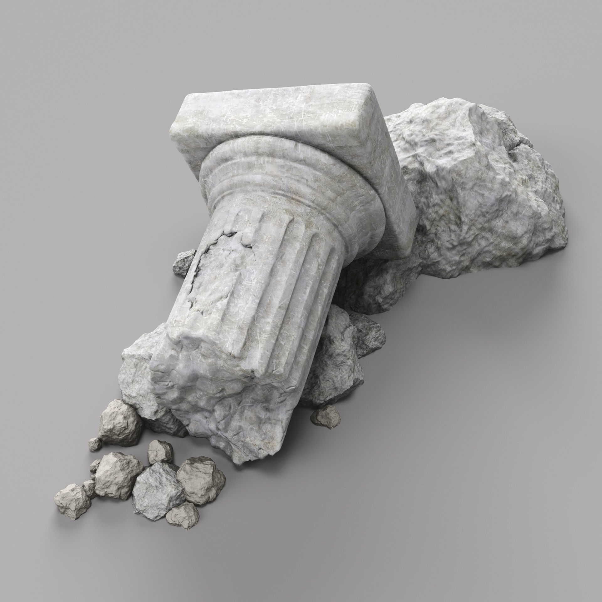 Damaged Pillars 3D model | CGTrader