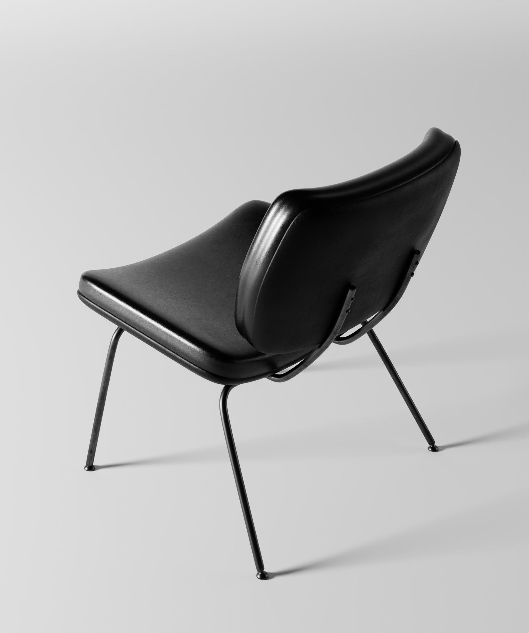Modern minimal black leather chair 3D model | CGTrader