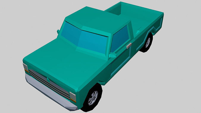 3D model Low Poly Work Pickup Truck VR / AR / low-poly | CGTrader