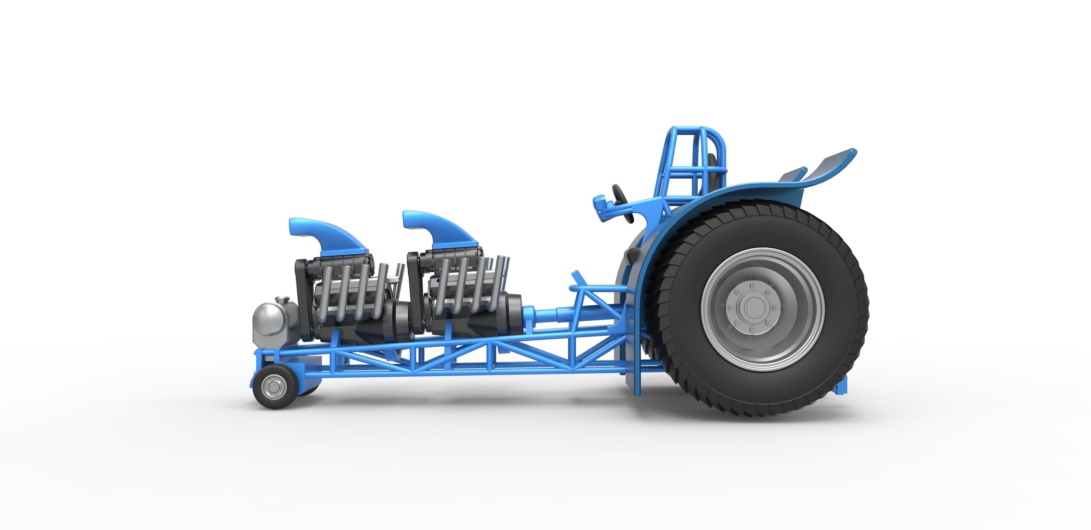 Diecast Pulling tractor with 2 engines V8 Scale 1 to 25 3D model 3D ...