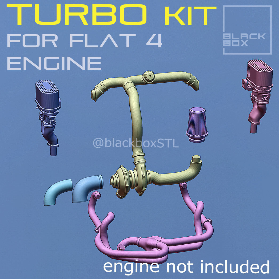 Turbo kit for our Flat Four BASE ENGINE 1-24th 3D model 3D printable ...