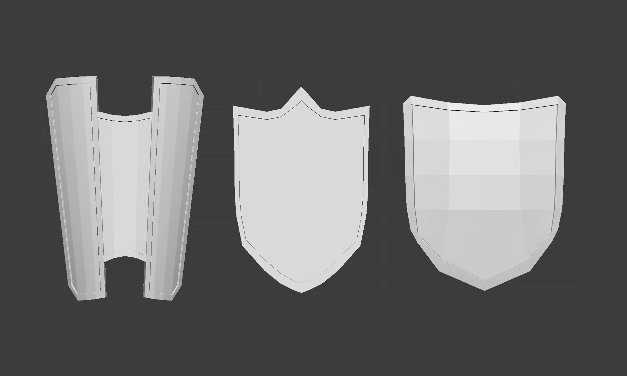 30 Low poly medieval fantasy shield base mesh shapes IMM brush 3D model ...