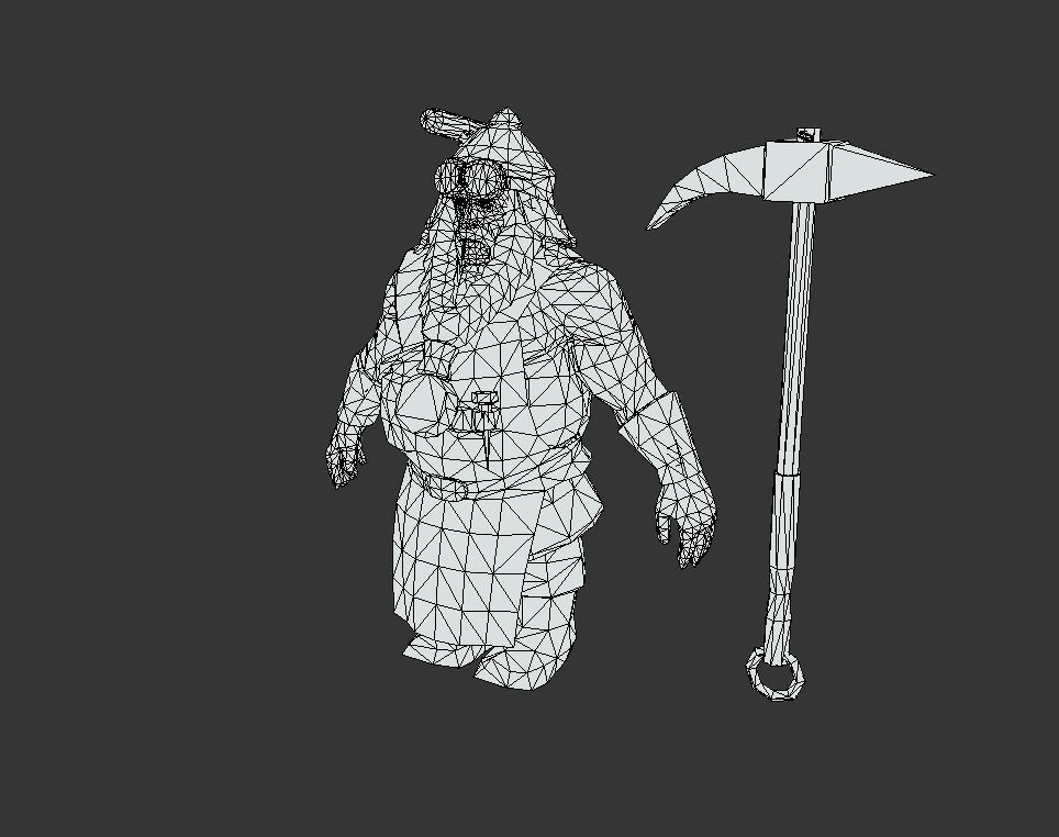 3d Model Dwarf Miner Vr Ar Low Poly Cgtrader