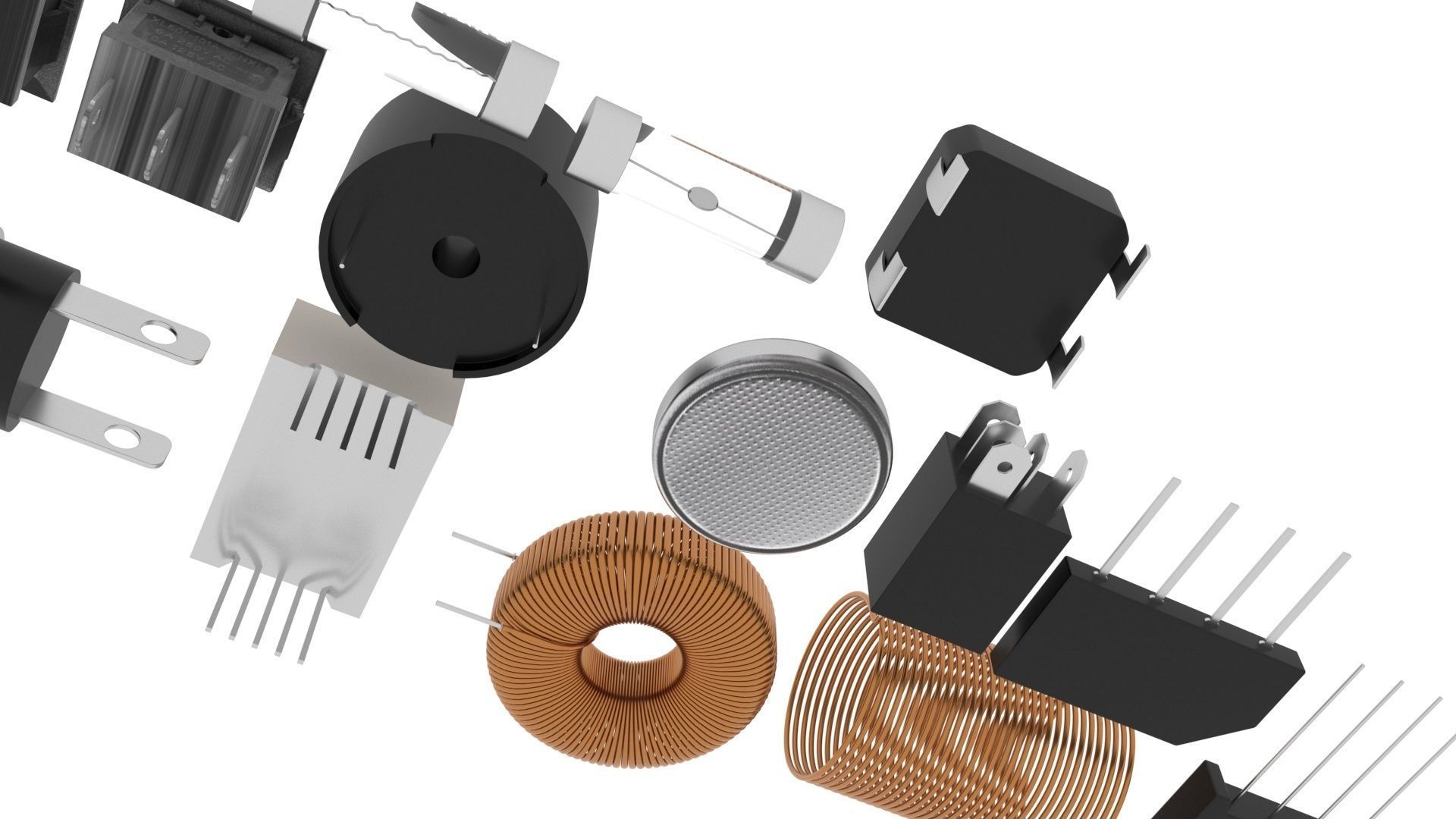 Electronic Components Set 3D model | CGTrader