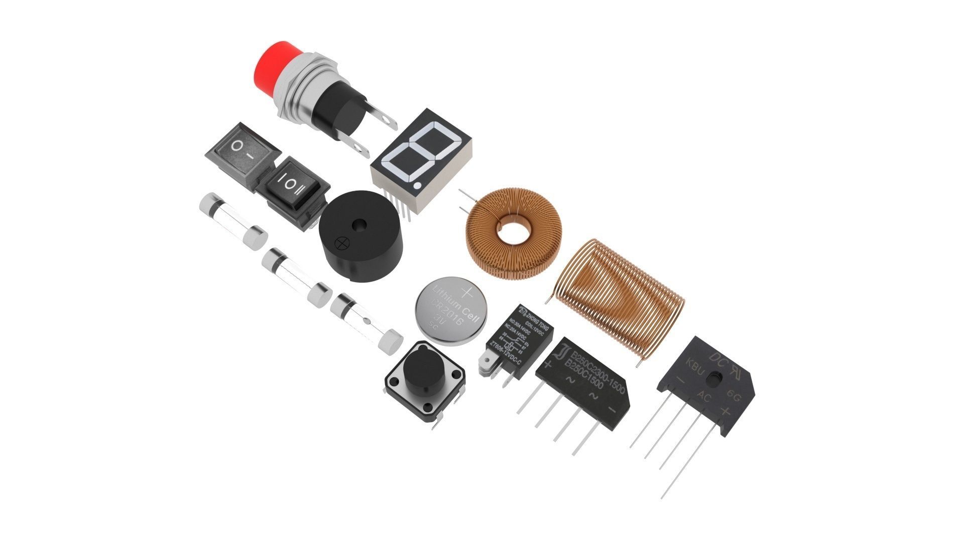 Electronic Components Set 3D model | CGTrader