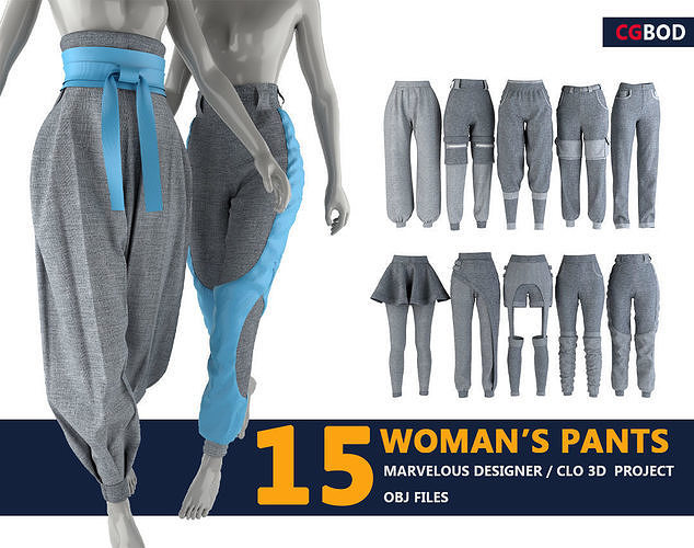 15 Type of Pants 3D model | CGTrader