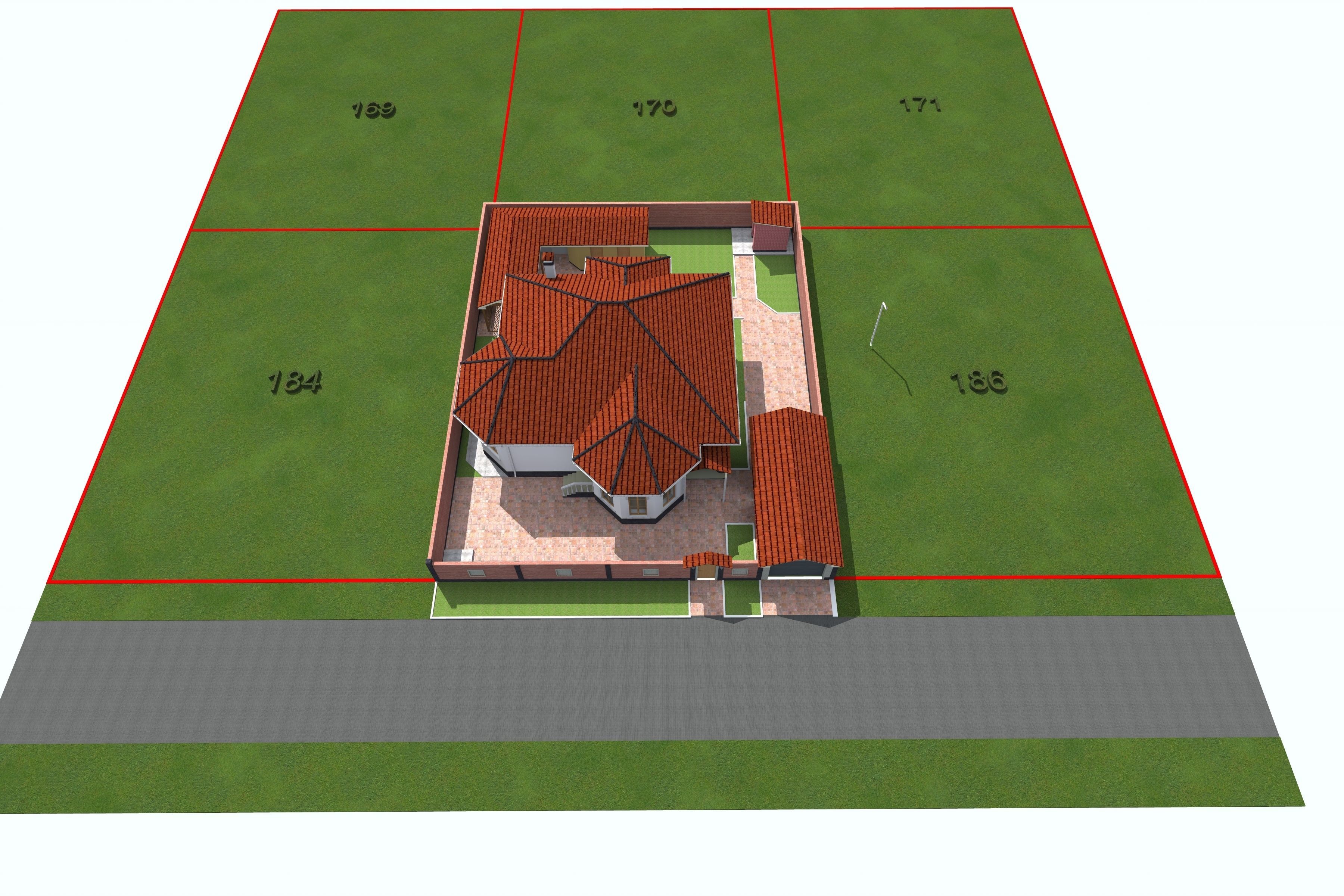 apartment house on plot of land 3D model | CGTrader