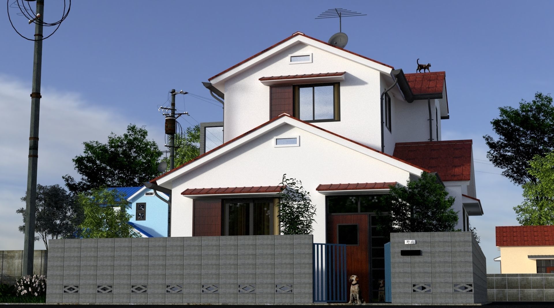 Doraemon Nobits House 3D model rigged | CGTrader