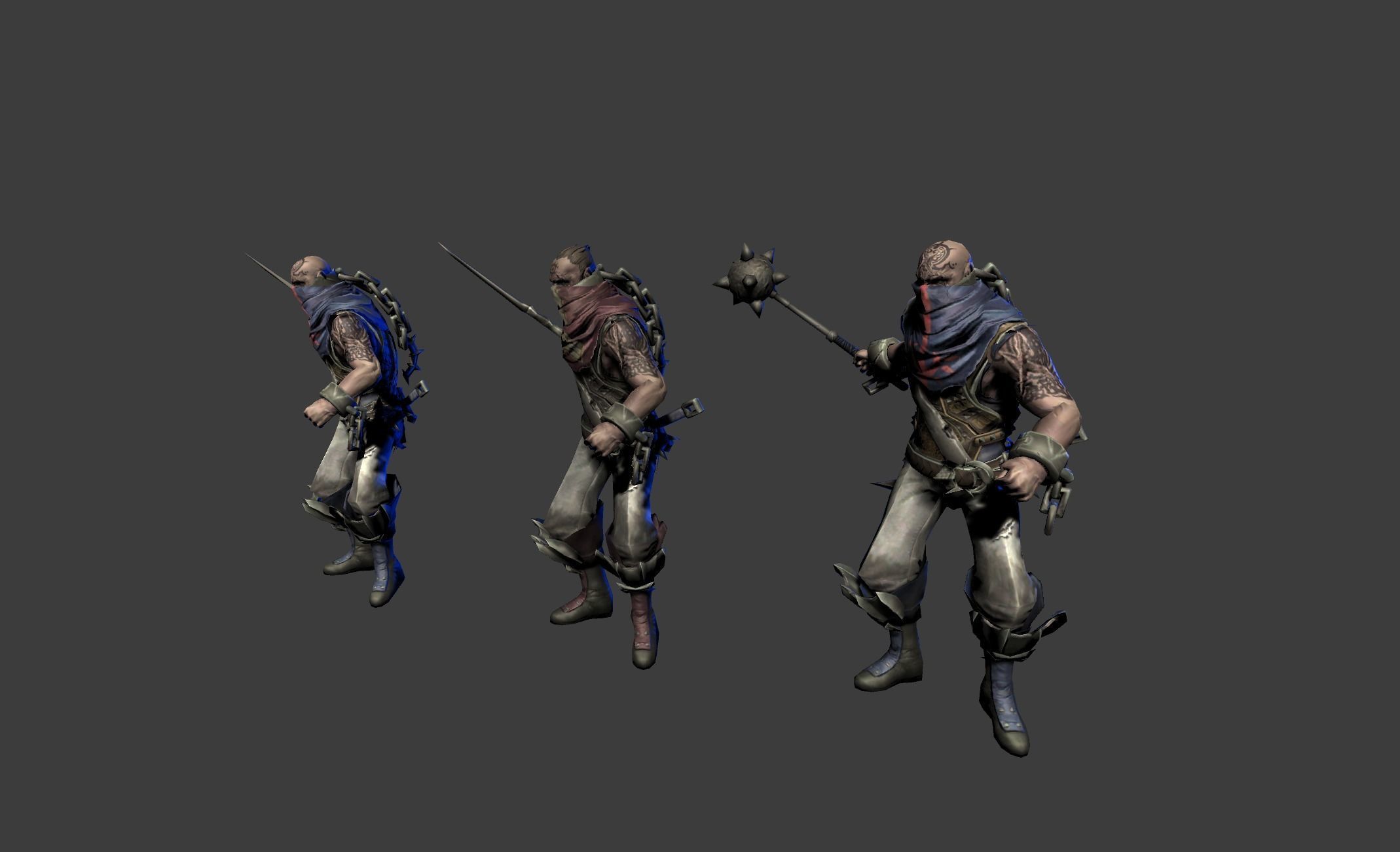 3D model Male Assassin Mutant Dagger VR / AR / low-poly | CGTrader