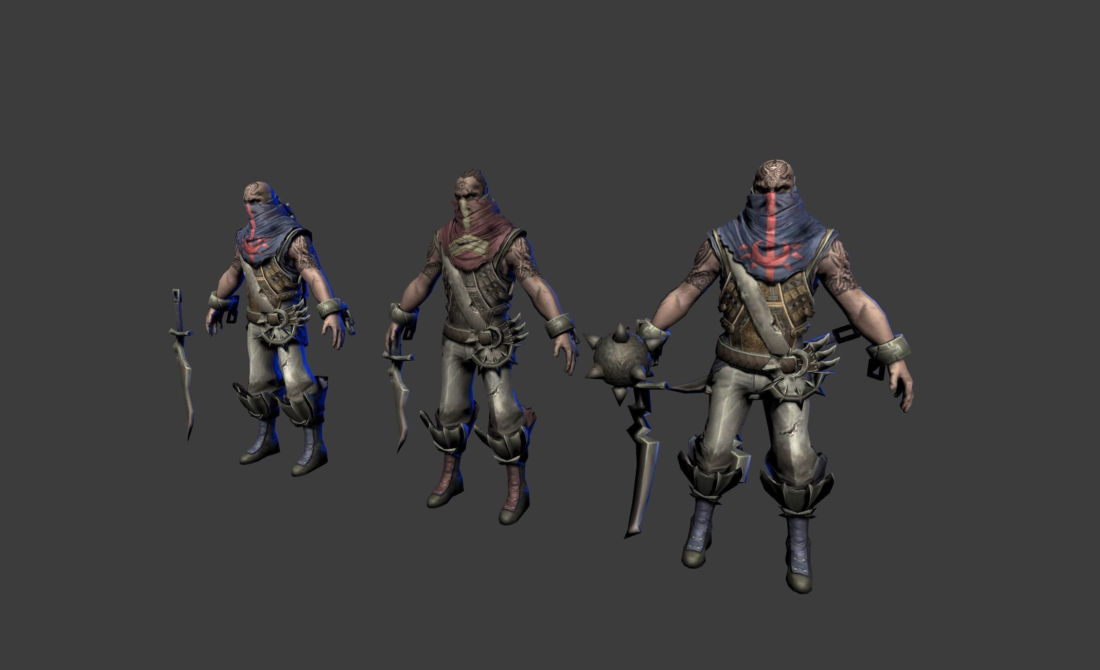 3D model Male Assassin Mutant Dagger VR / AR / low-poly | CGTrader