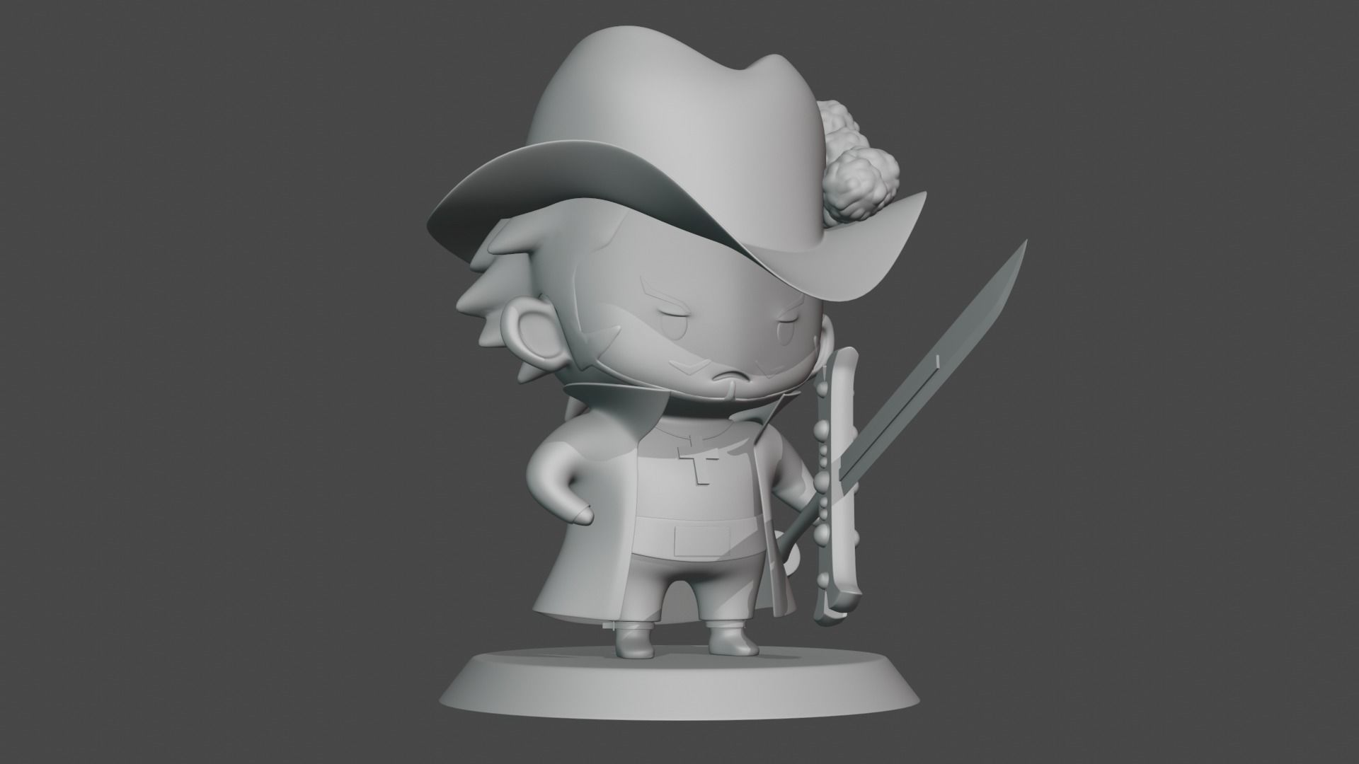 Dracule Mihawk Chibi - One Piece 3D model 3D printable | CGTrader
