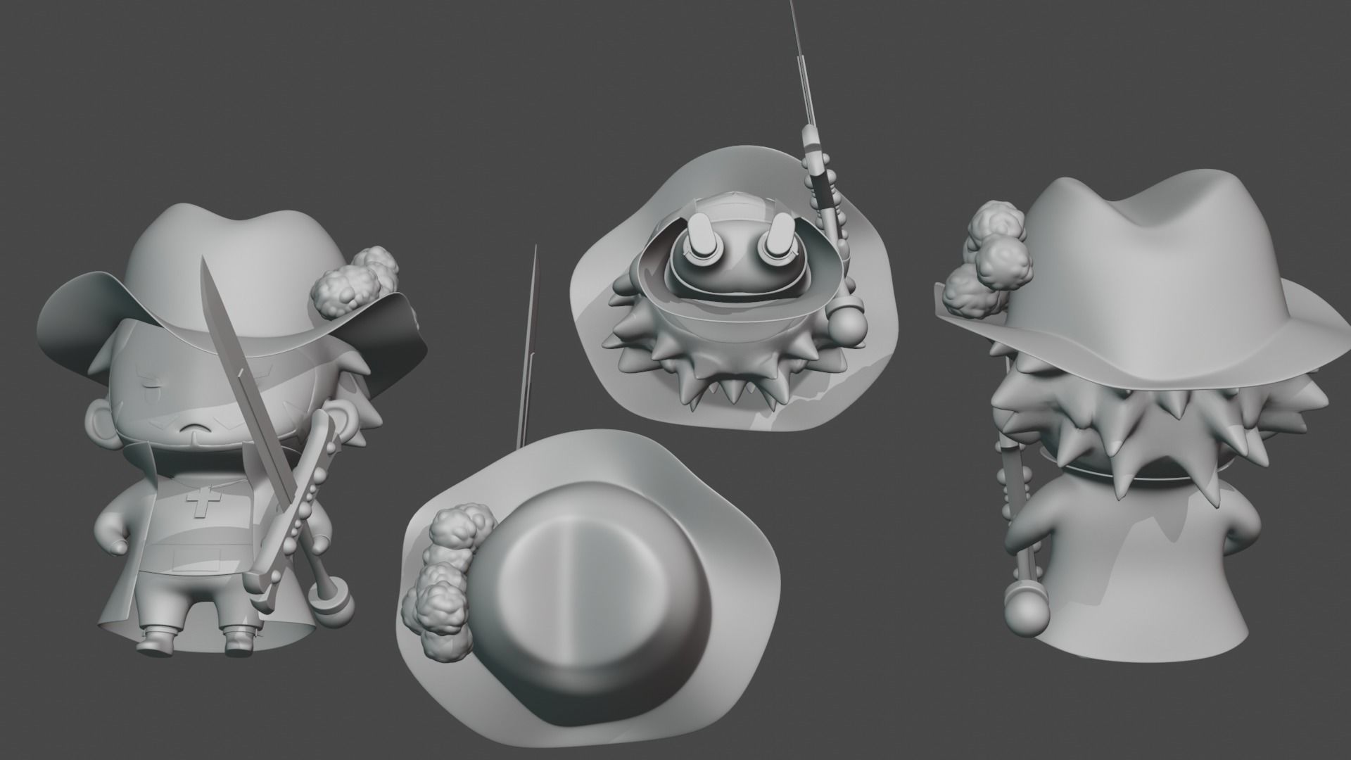 Dracule Mihawk Chibi - One Piece 3D model 3D printable | CGTrader