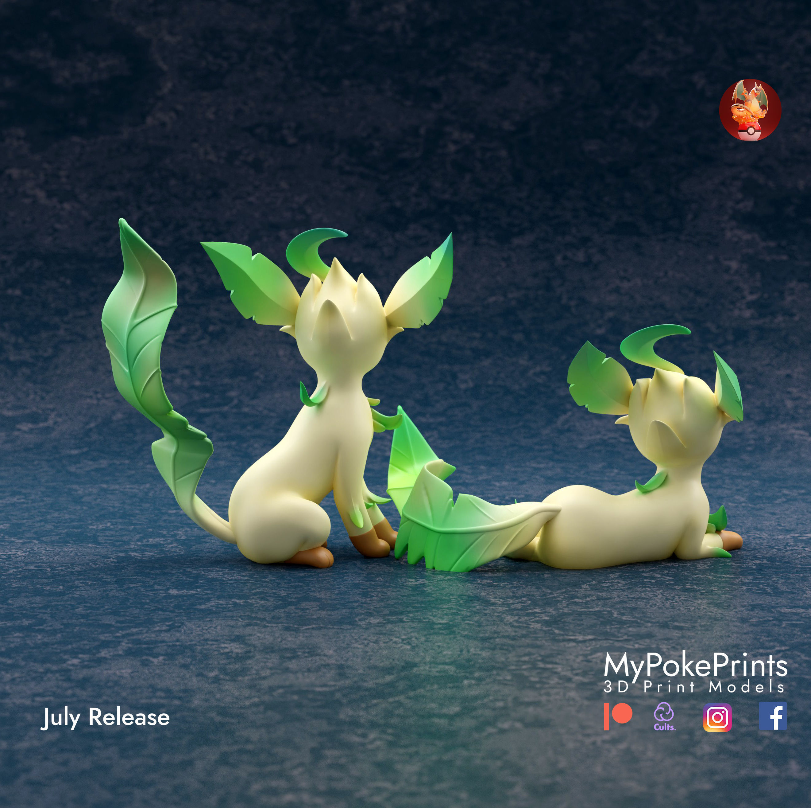 LEAFEON 2 POSES - PRE-SUPPORTED POKEMON 3D model 3D printable | CGTrader