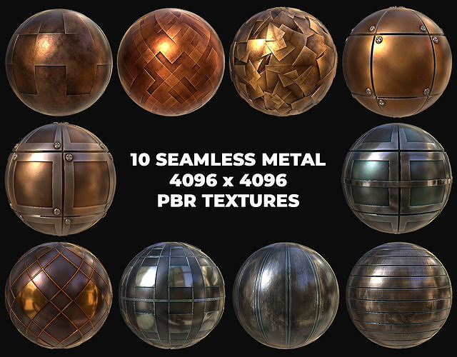 10 Seamless Metal Panels and Grids PBR Materials - Set 2 Texture | CGTrader