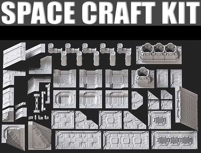 Sci Fi Space Ship Kitbash Constructor 3D model | CGTrader