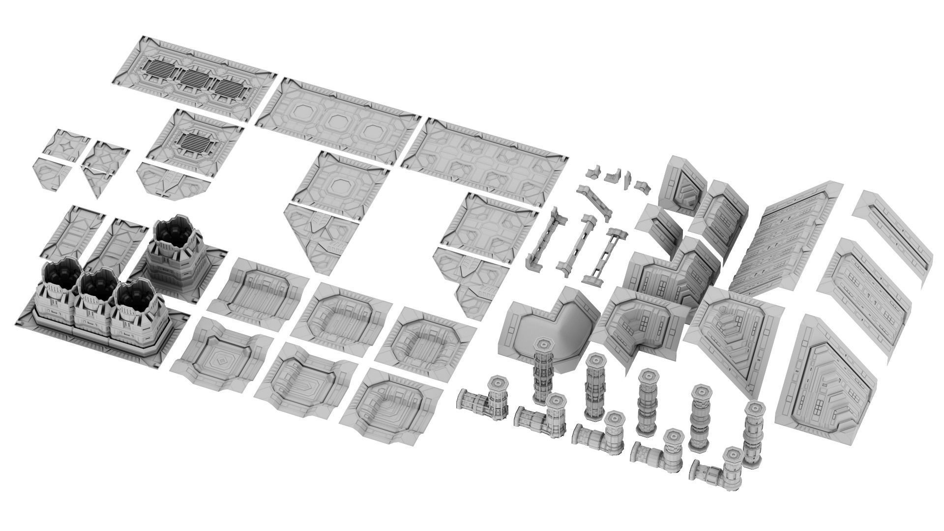 Sci Fi Space Ship Kitbash Constructor 3D model | CGTrader