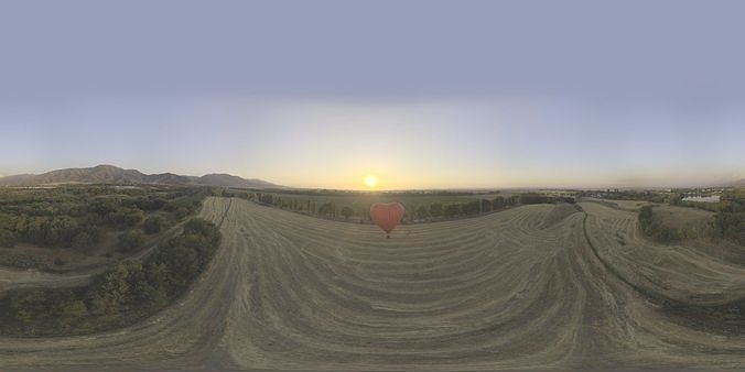 HDR - Sunset and Landed Balloon 3D model | CGTrader