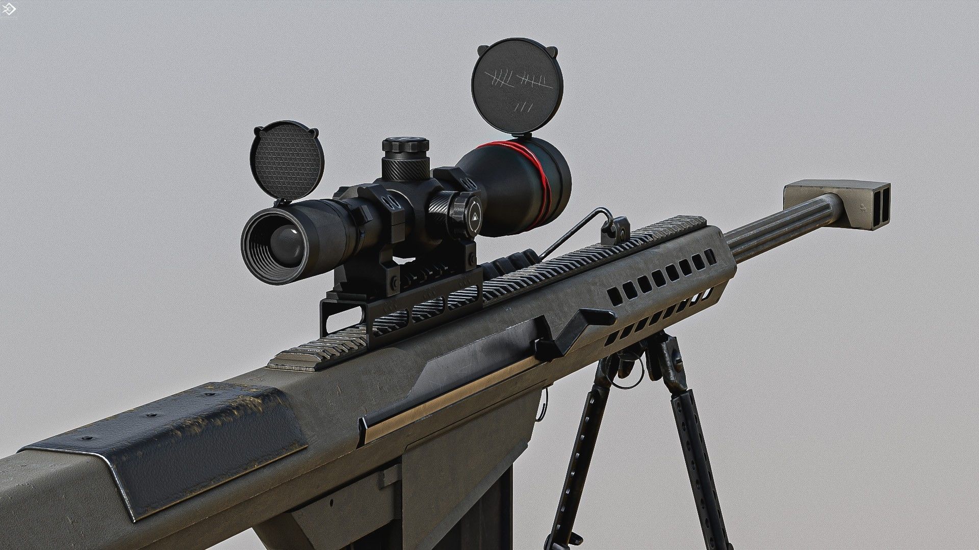 3D model Barrett 50 Cal Sniper Rifle VR / AR / low-poly | CGTrader