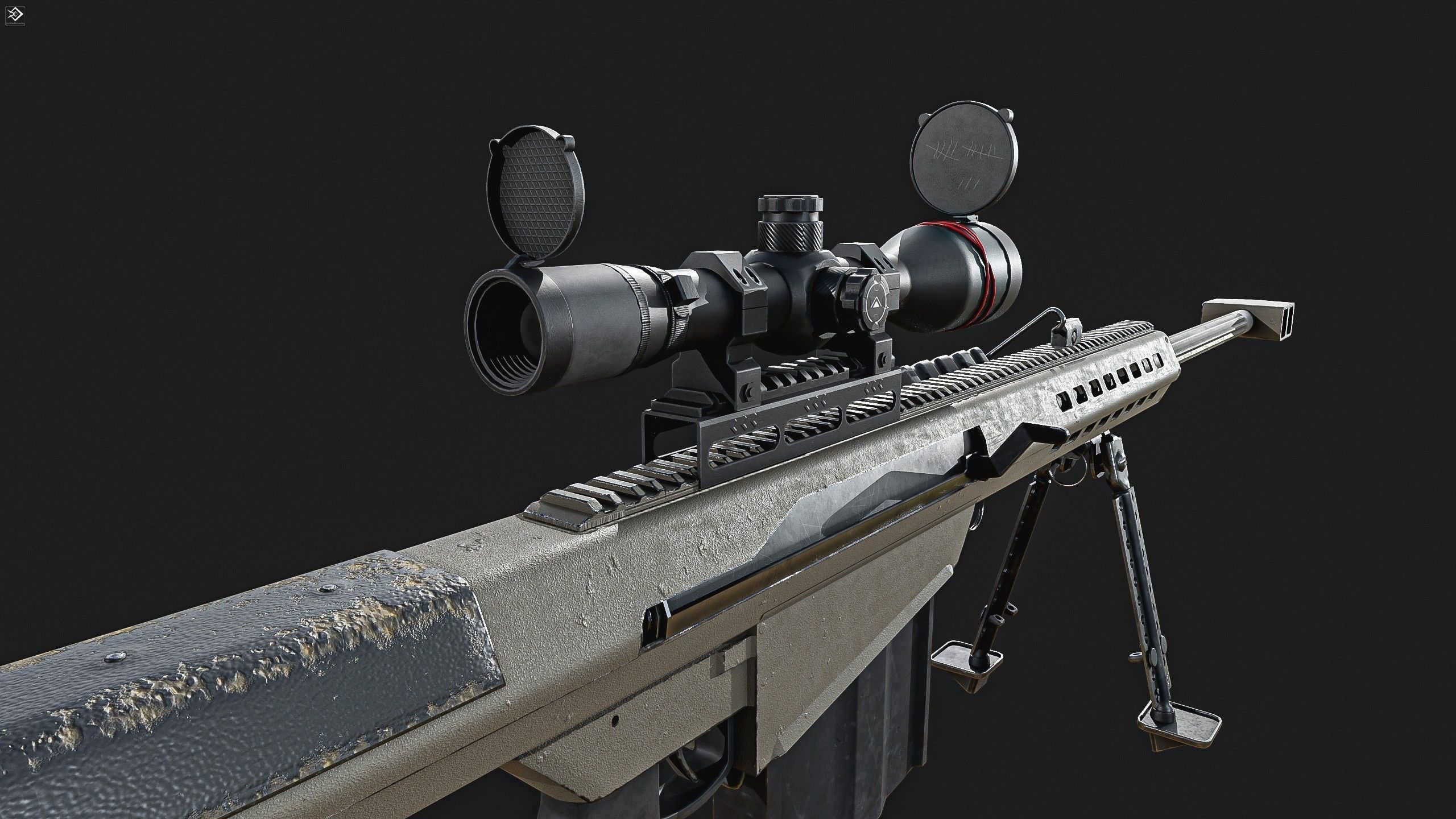 3D model Barrett 50 Cal Sniper Rifle VR / AR / low-poly | CGTrader