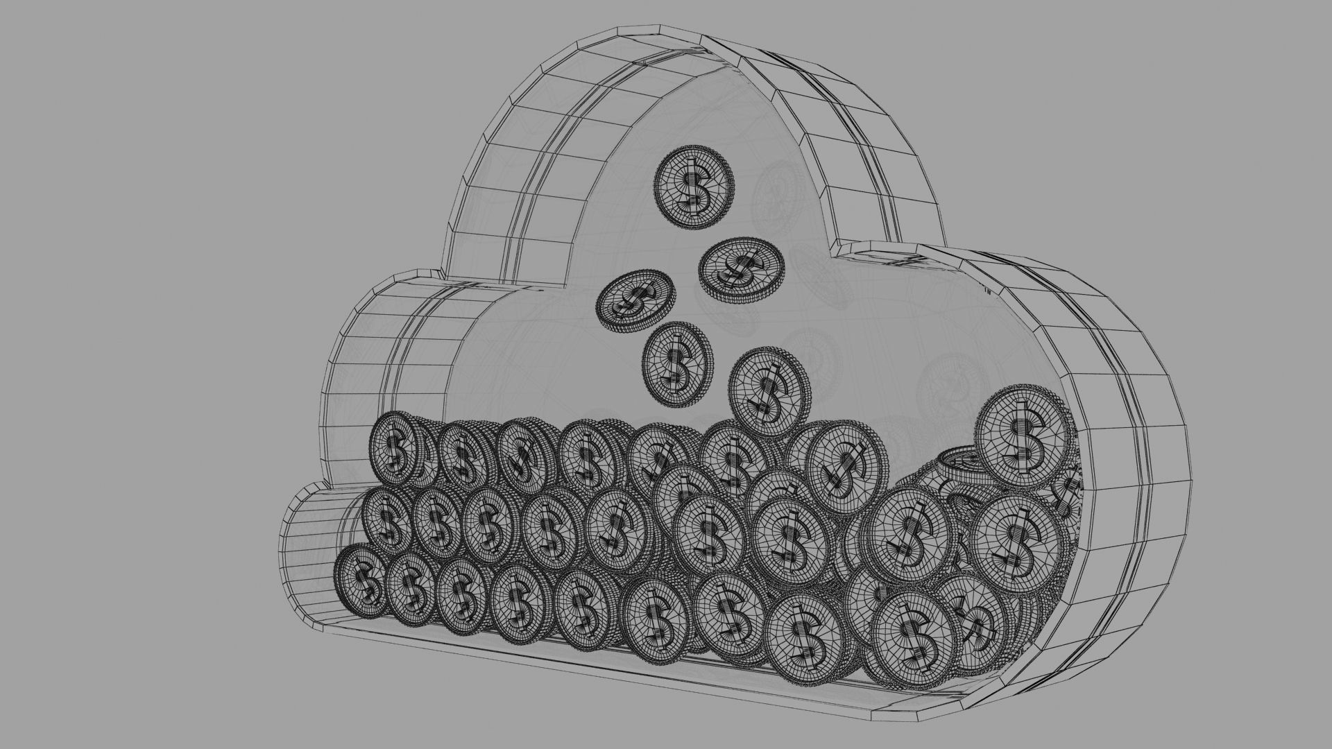 Cloud Coins Bank 3D model | CGTrader