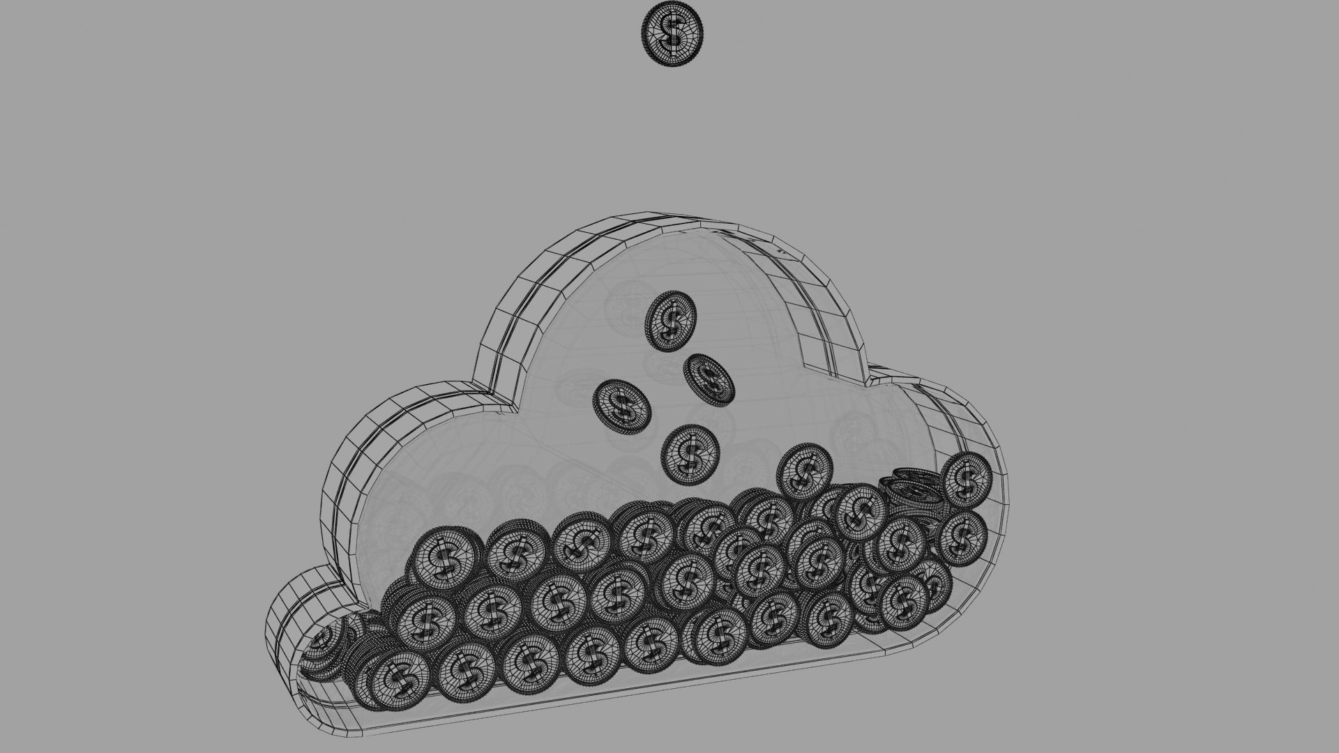 Cloud Coins Bank 3D model | CGTrader