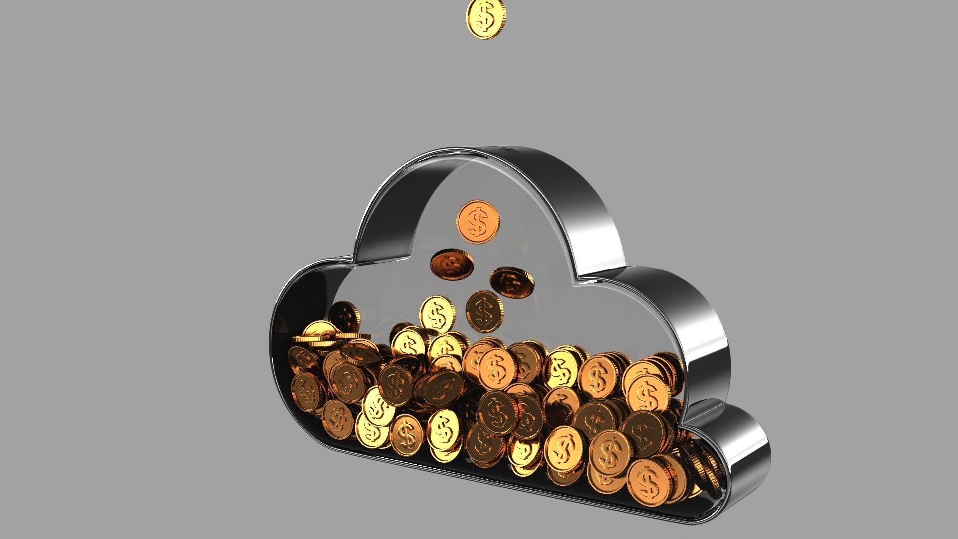Cloud Coins Bank 3D model | CGTrader