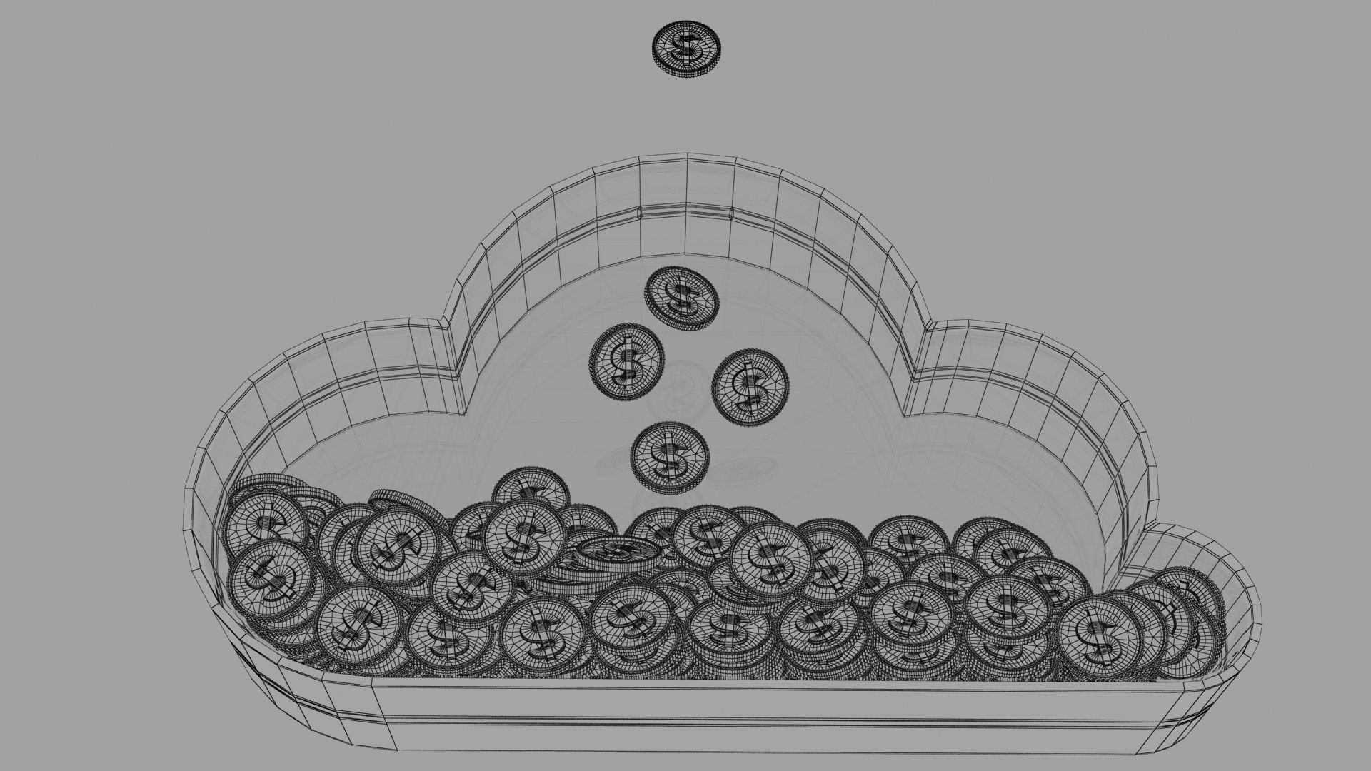 Cloud Coins Bank 3D model | CGTrader