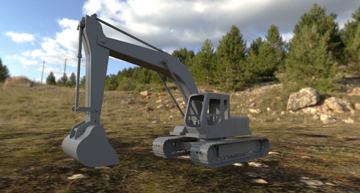 3D model toy digger excavator VR / AR / low-poly | CGTrader