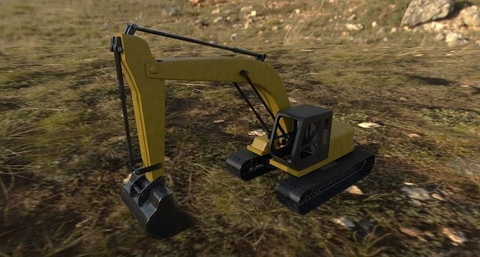 3D model toy digger excavator VR / AR / low-poly | CGTrader