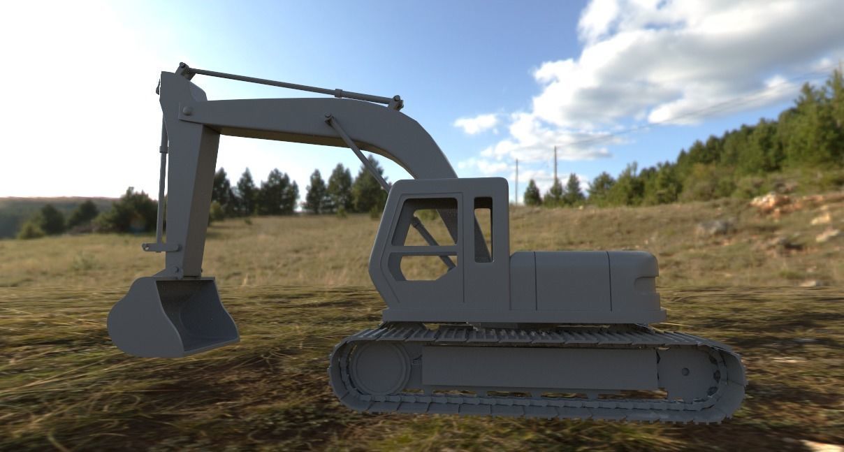 3D model toy digger excavator VR / AR / low-poly | CGTrader
