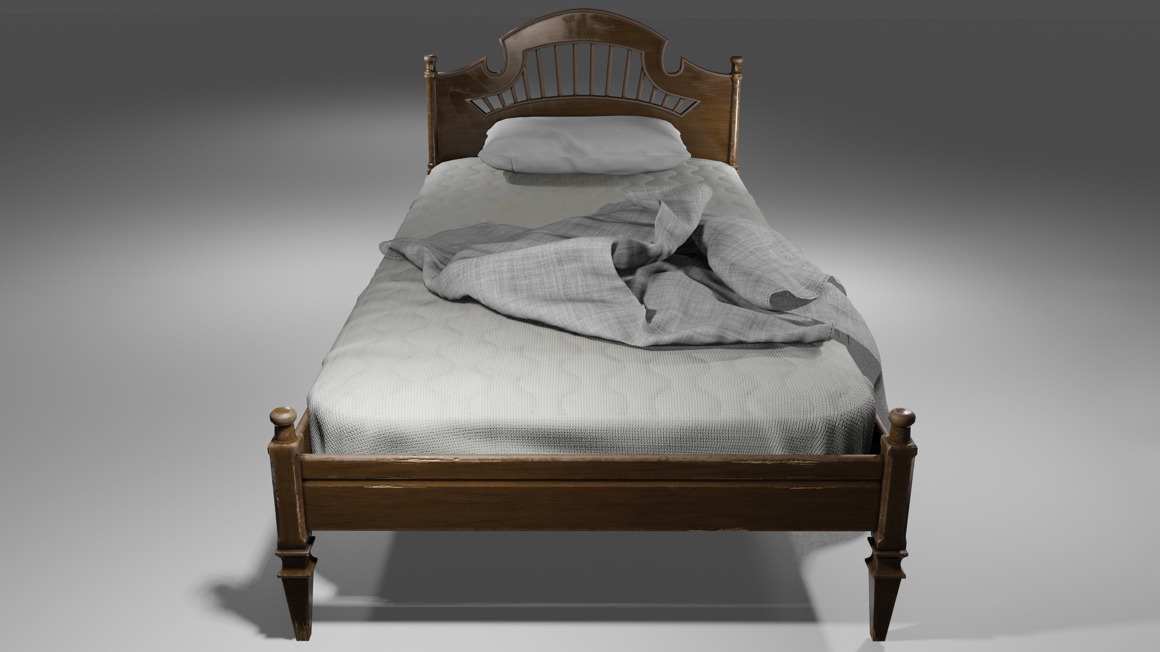 3D model Old Bed Modular VR / AR / low-poly | CGTrader