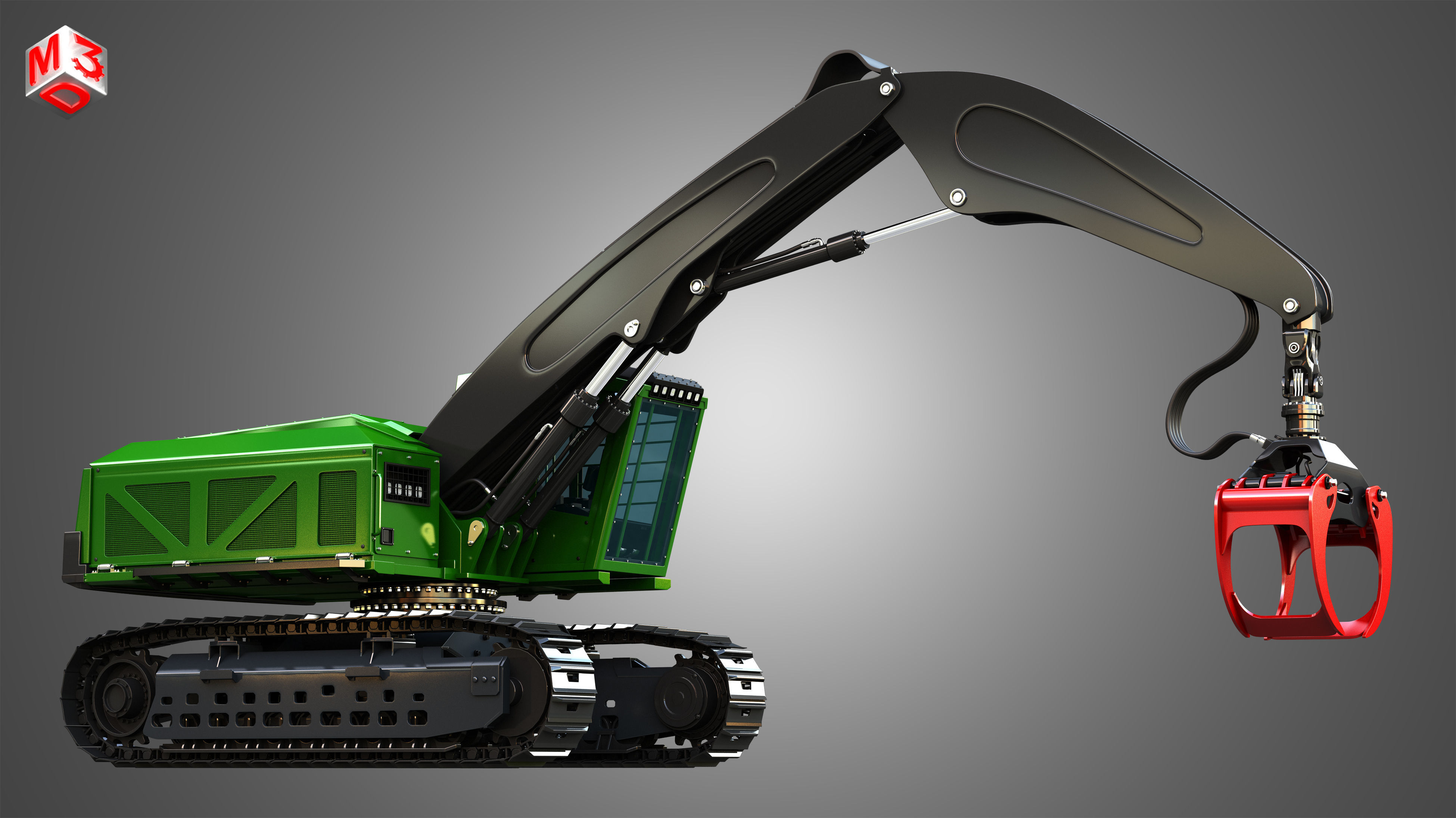 JD - 953MH Tracked Log Loader 3D model | CGTrader
