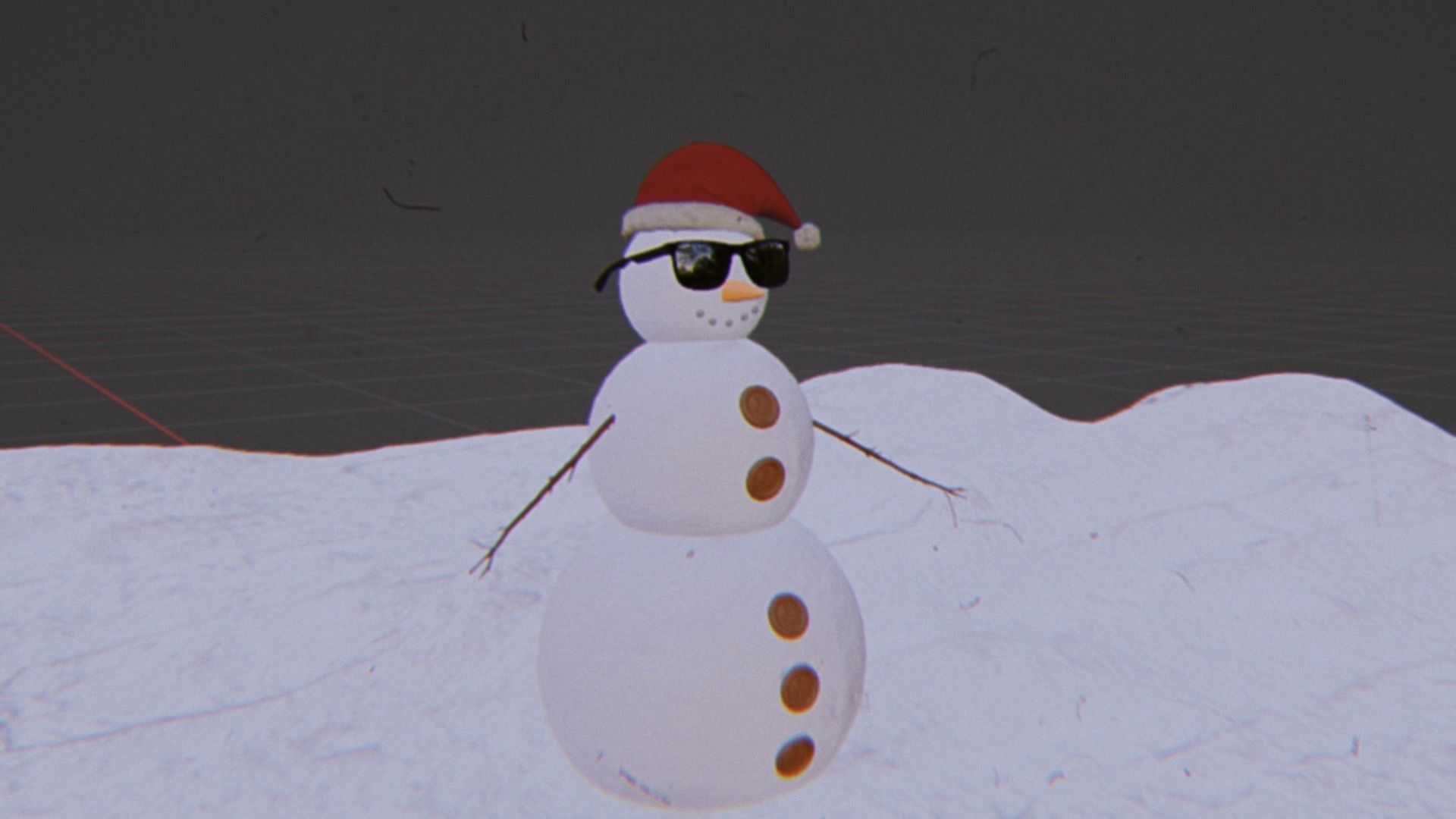 Snowman with sunglasses free VR / AR / low-poly 3D model | CGTrader
