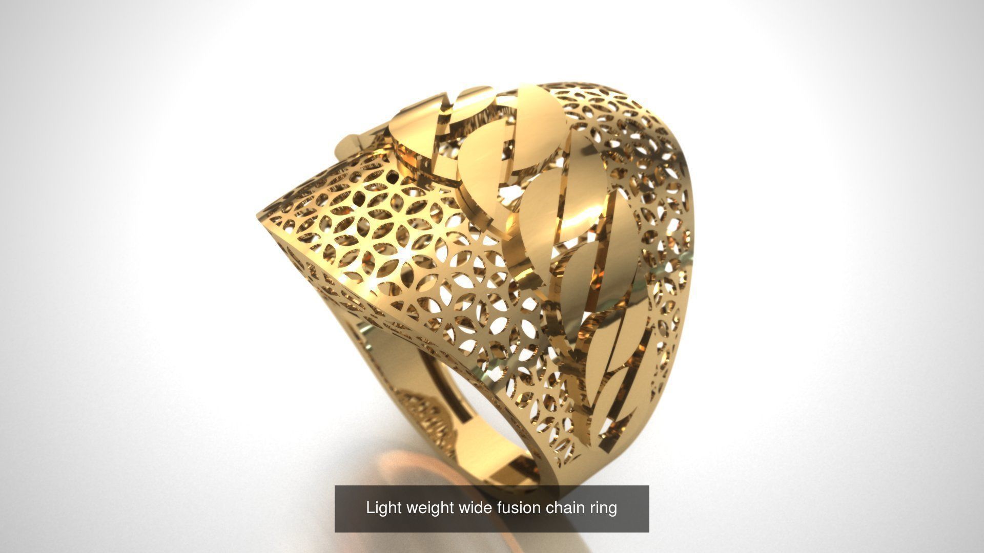 Set of 2 gold rings simple and fusion chains 3D Model Collection | CGTrader