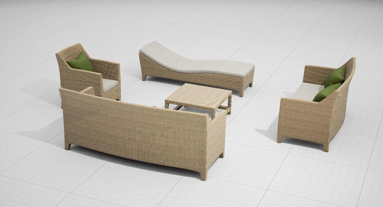 Dedon Barcelona Set UE4 3D model | CGTrader