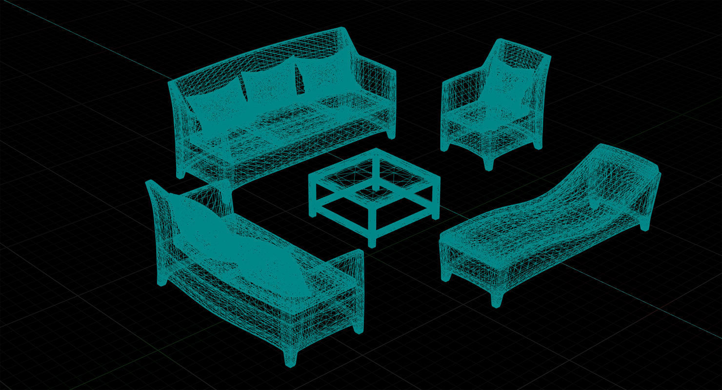 Dedon Barcelona Set UE4 3D model | CGTrader