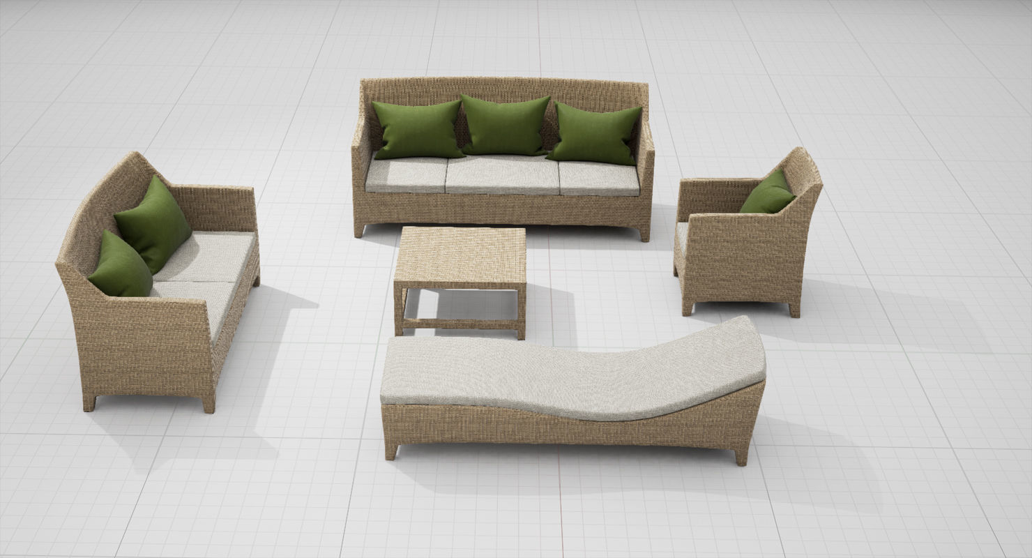 Dedon Barcelona Set UE4 3D model | CGTrader