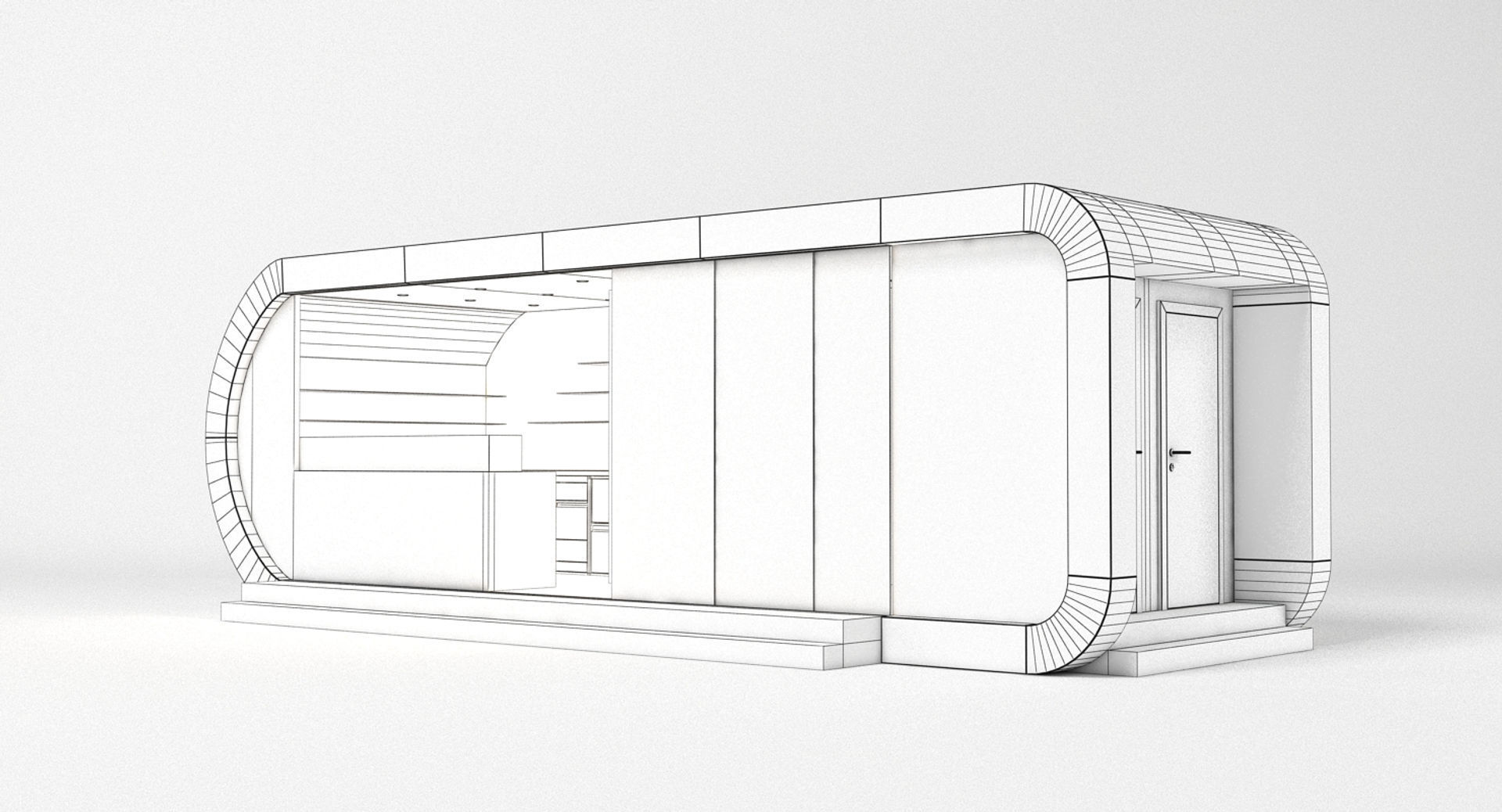 3D model Futuristic Dining Pod VR / AR / low-poly | CGTrader
