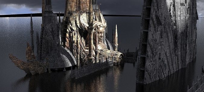 Alien Holy Temples Kit bash 5 3D model | CGTrader