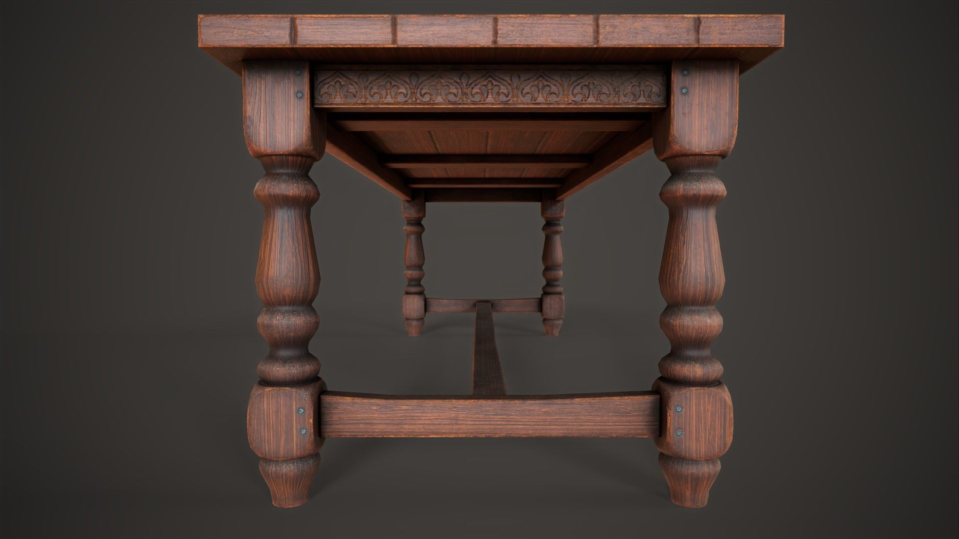 3D model Old medieval dining table VR / AR / low-poly | CGTrader