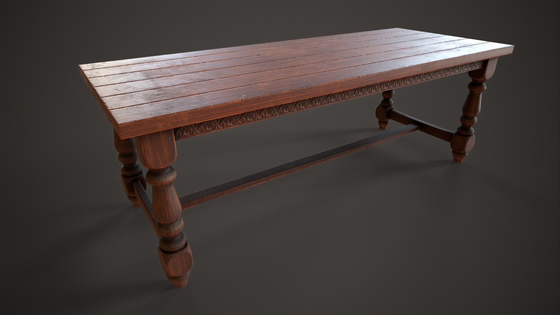 3D model Old medieval dining table VR / AR / low-poly | CGTrader