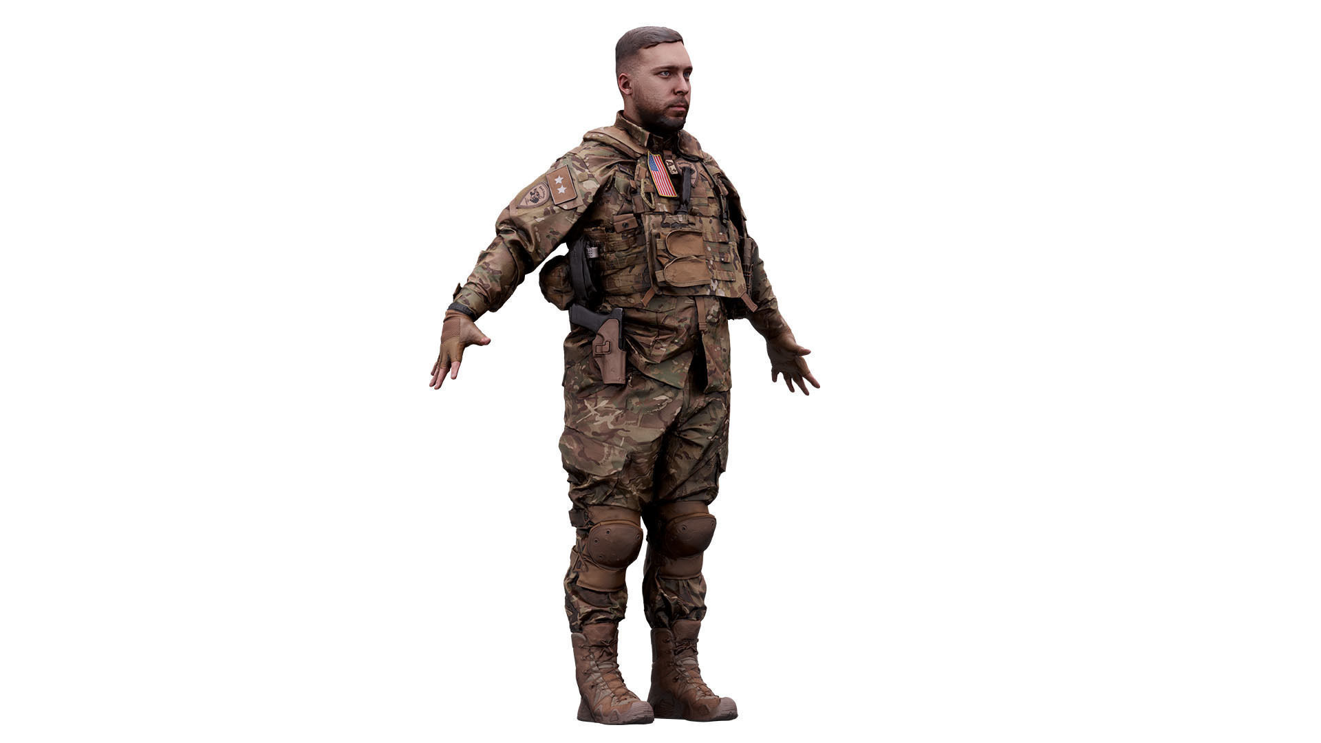 Cleaned A Pose Scan Luis Donovan Army 3D model | CGTrader