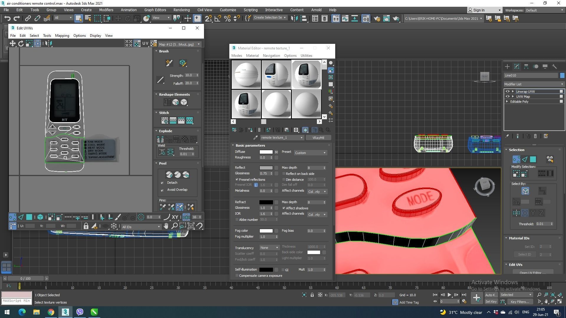 Vestel Air Conditioner Remote Controls 3D model | CGTrader