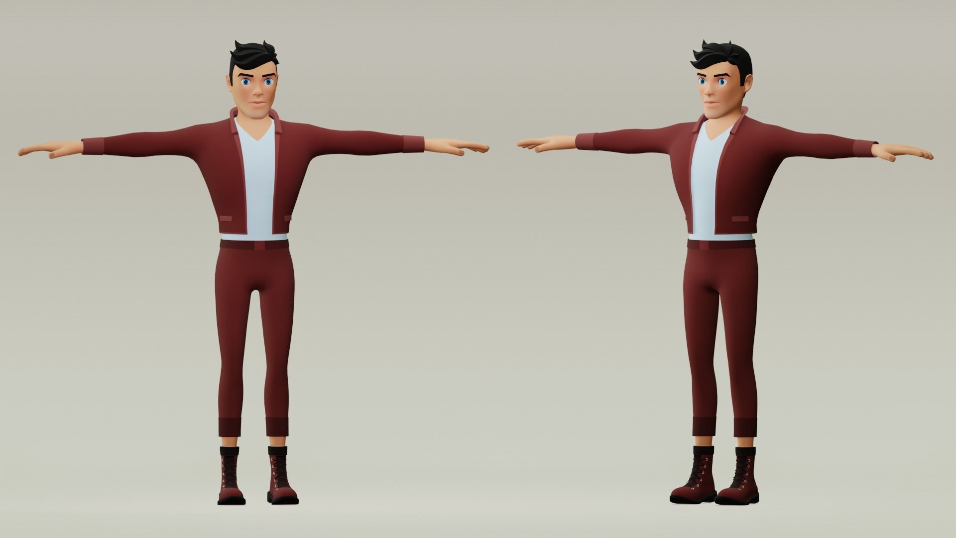 3D model Male cartoon character with 4 outfit VR / AR / low-poly | CGTrader